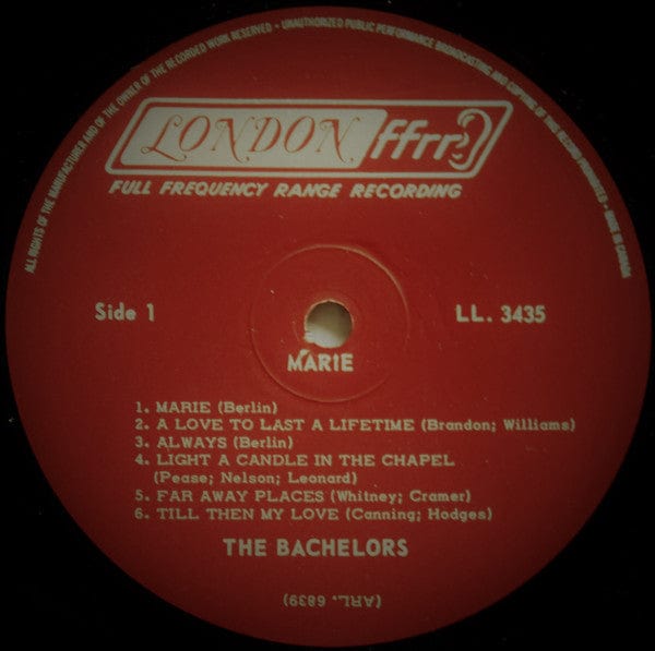 The Bachelors - Marie (LP, Album, Mono) - Funky Moose Records